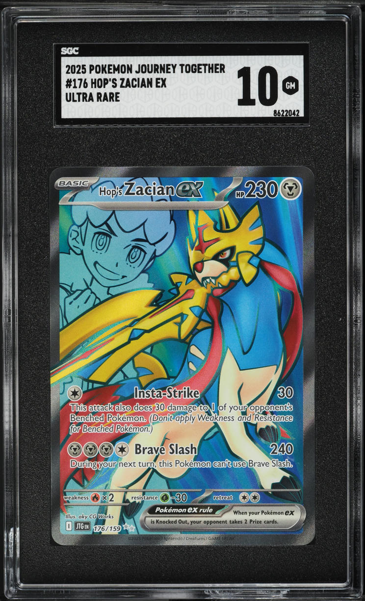 2025 Pokemon SV Journey Together Full Art Hop's Zacian ex #176 SGC 10 ...