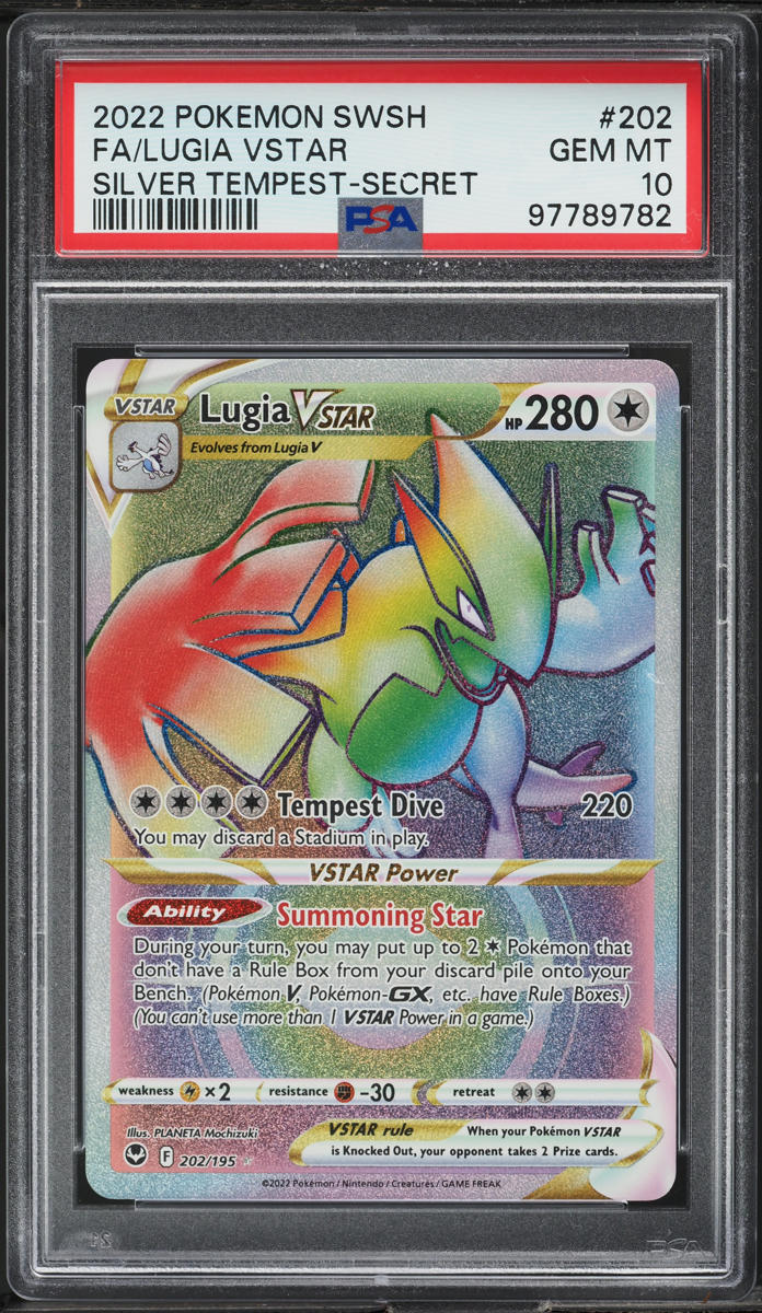 2022 Pokemon SWSH Silver Tempest Hyper Rare Lugia VSTAR #202 PSA 10 GEM ...