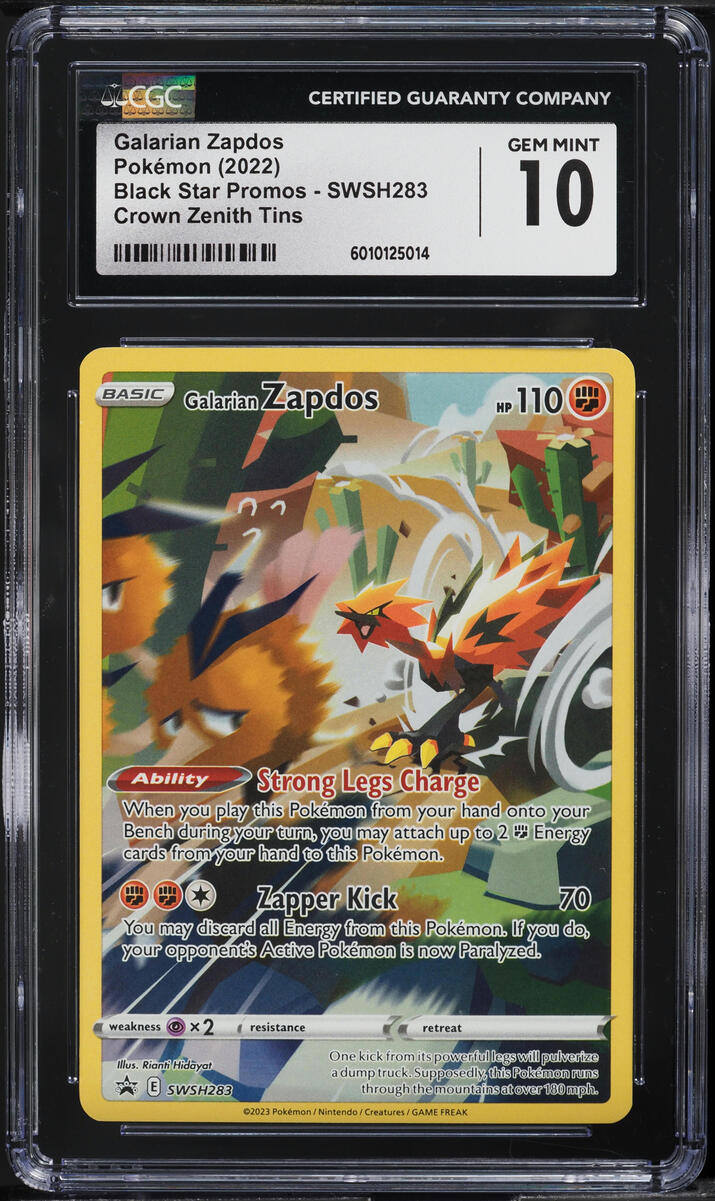2022 Pokemon SWSH Promo Crown Zenith Galarian Zapdos #SWSH283 CGC 10 ...