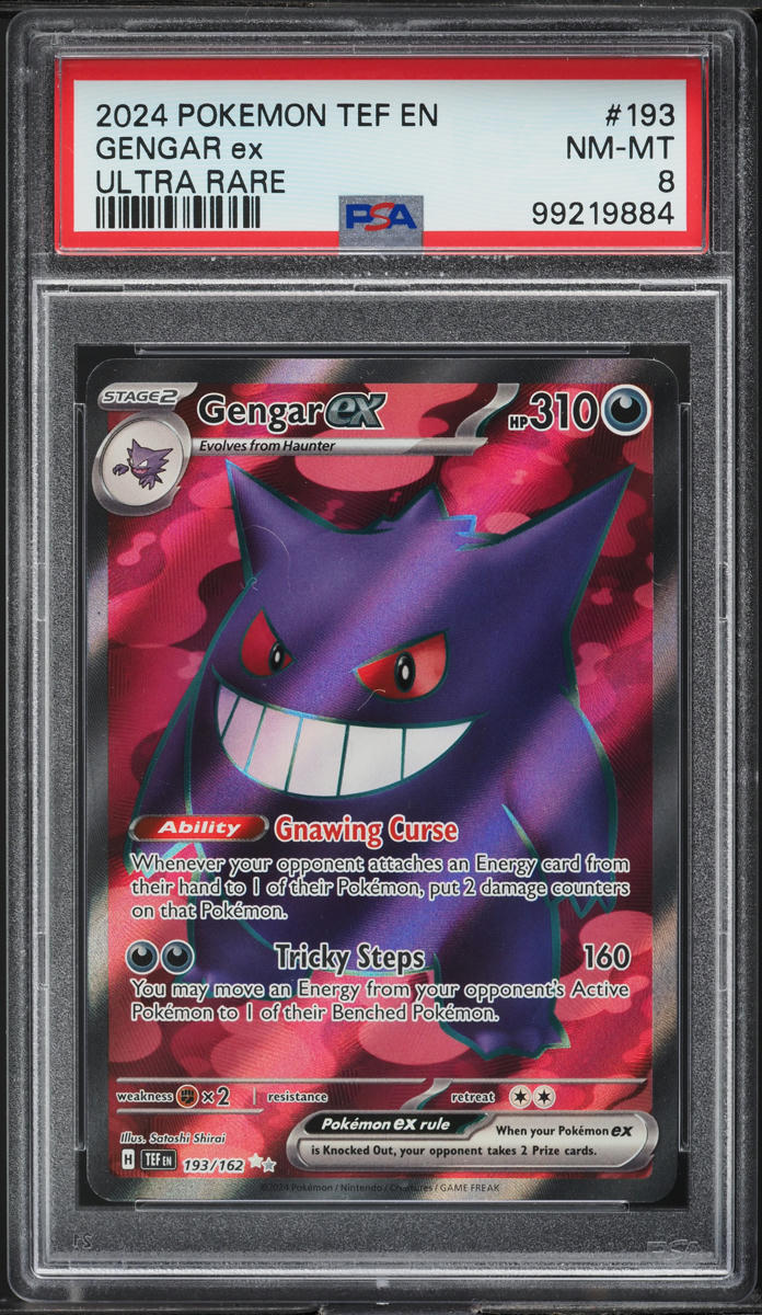 2024 Pokemon SV Temporal Forces Full Art Gengar EX #193 PSA 8 NM-MT on Fanatics Collect