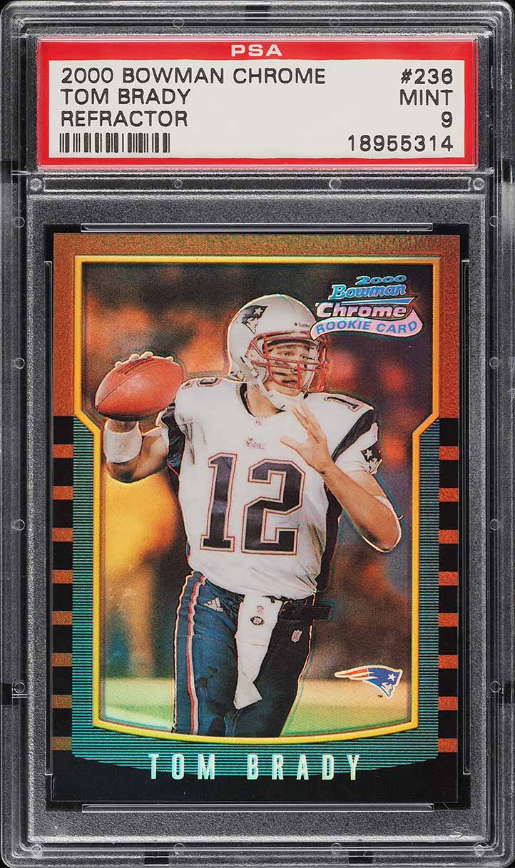 2000 Bowman Chrome Refractor Tom Brady ROOKIE #236 PSA 9 MINT on ...