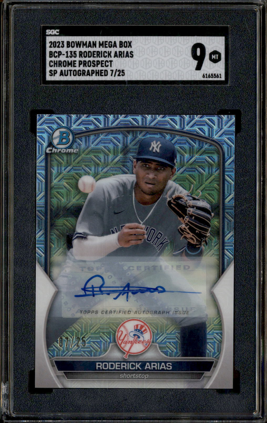 2023 Bowman Chrome Mega Box Autograph Roderick Arias Auto SP /25 SGC 9 ...