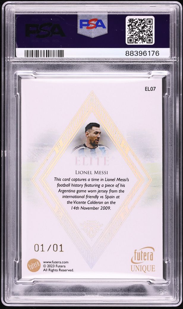 2023 Futera Unique Elite Rainbow Lionel Messi MATCH-WORN PATCH 1/1 PSA ...