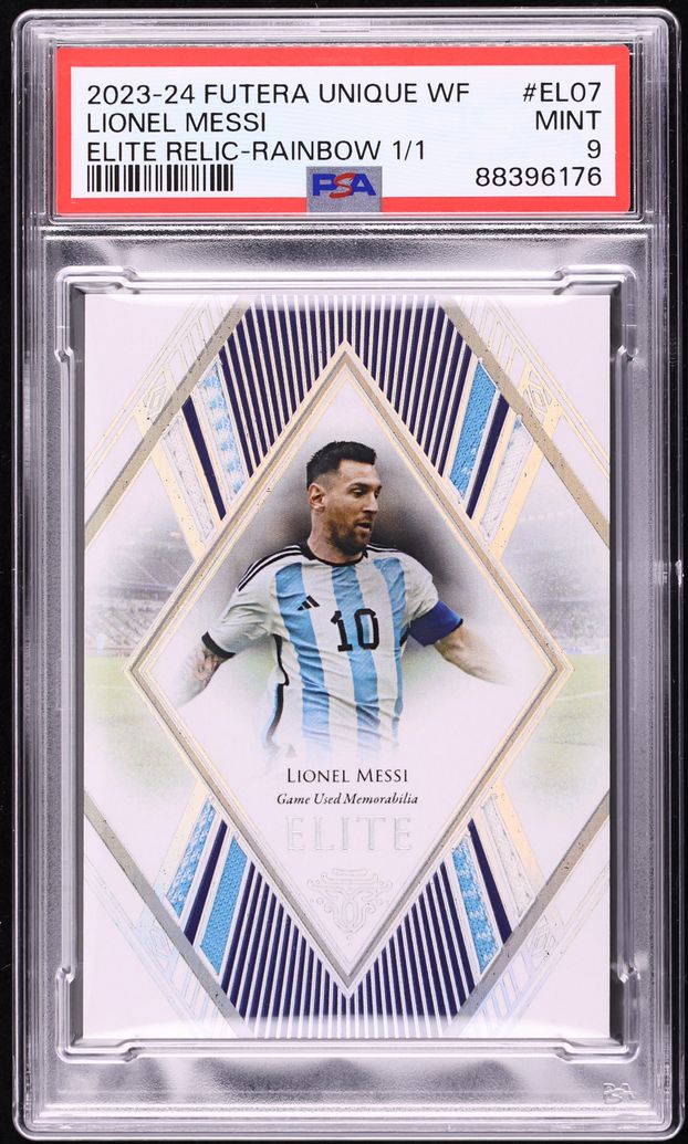 2023 Futera Unique Elite Rainbow Lionel Messi MATCH-WORN PATCH 1/1 PSA ...