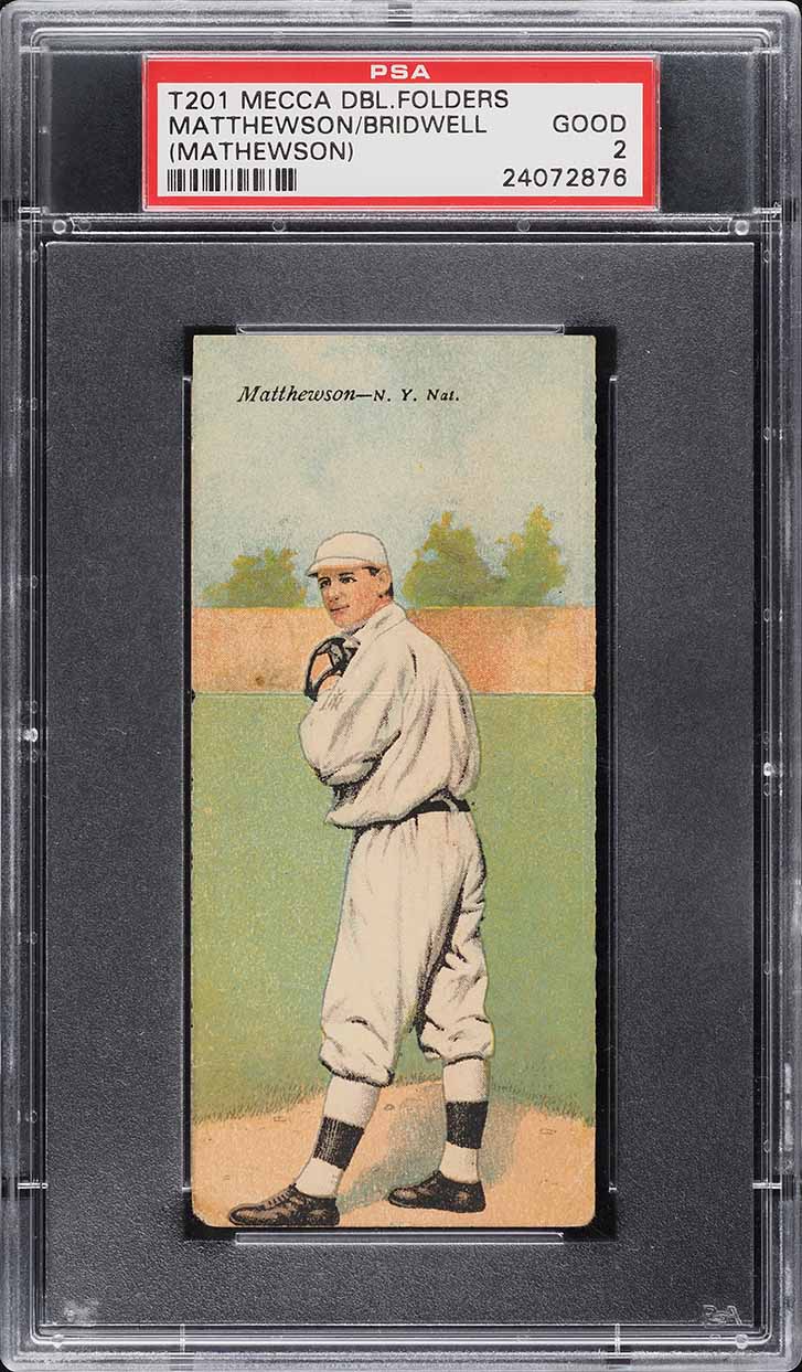 1911 T201 Mecca Double Folders Christy Mathewson & Albert Bridwell PSA ...