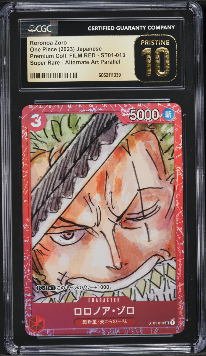 2023 One Piece Japanese Premium Film Red Alt Art Roronoa Zoro #ST01-013 CGC 10 on Fanatics Collect