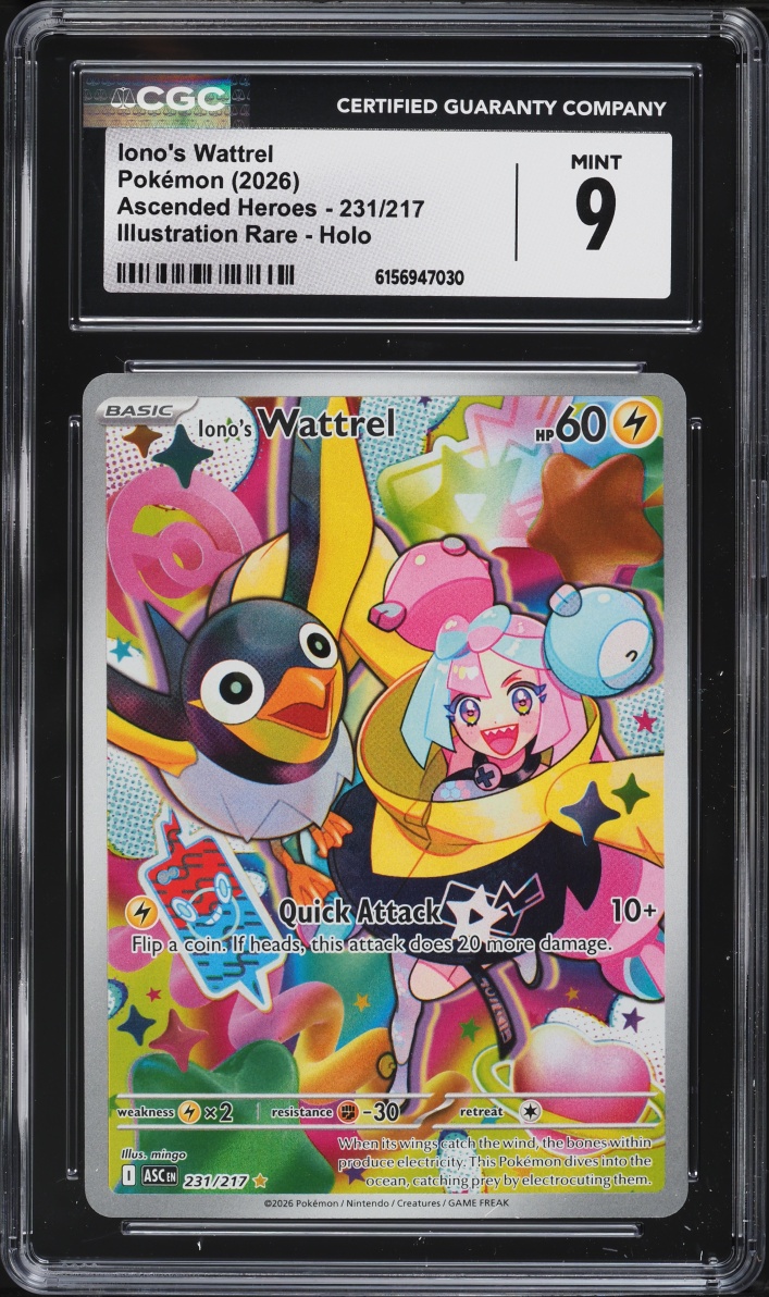 2026 Pokemon Mega Evolution Ascended Heroes IR Iono's Wattrel #231 CGC ...