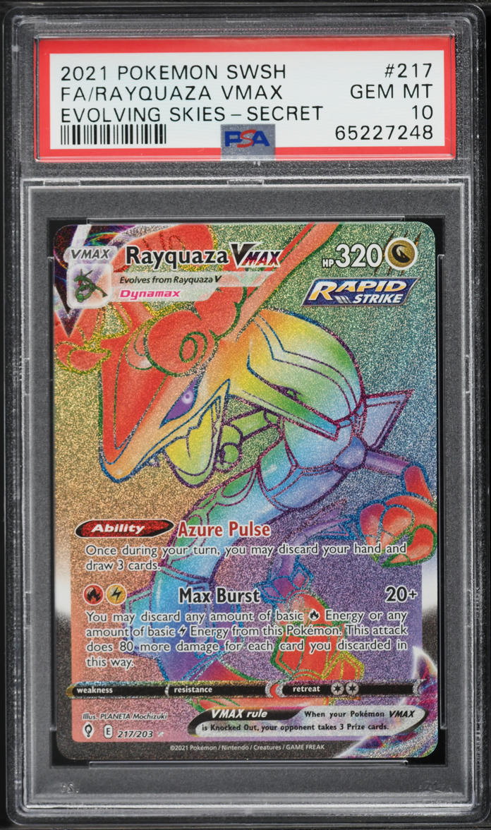 2021 Pokemon Sword & Shield Evolving Skies Rainbow Rare Rayquaza VMAX #217 PSA 10 GEM MINT on ...