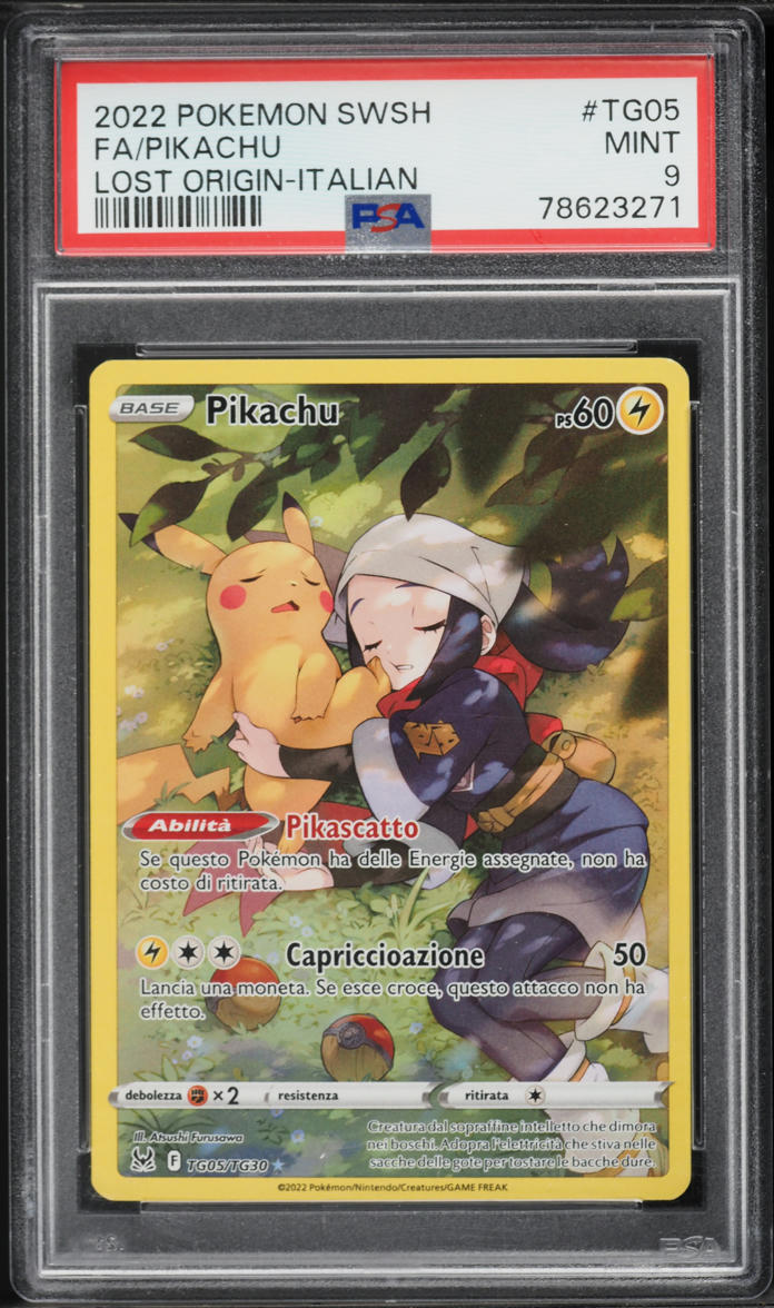 2022 Pokemon Italian Sword & Shield Lost Origin Full Art Pikachu #TG05 PSA 9 MINT on Fanatics ...