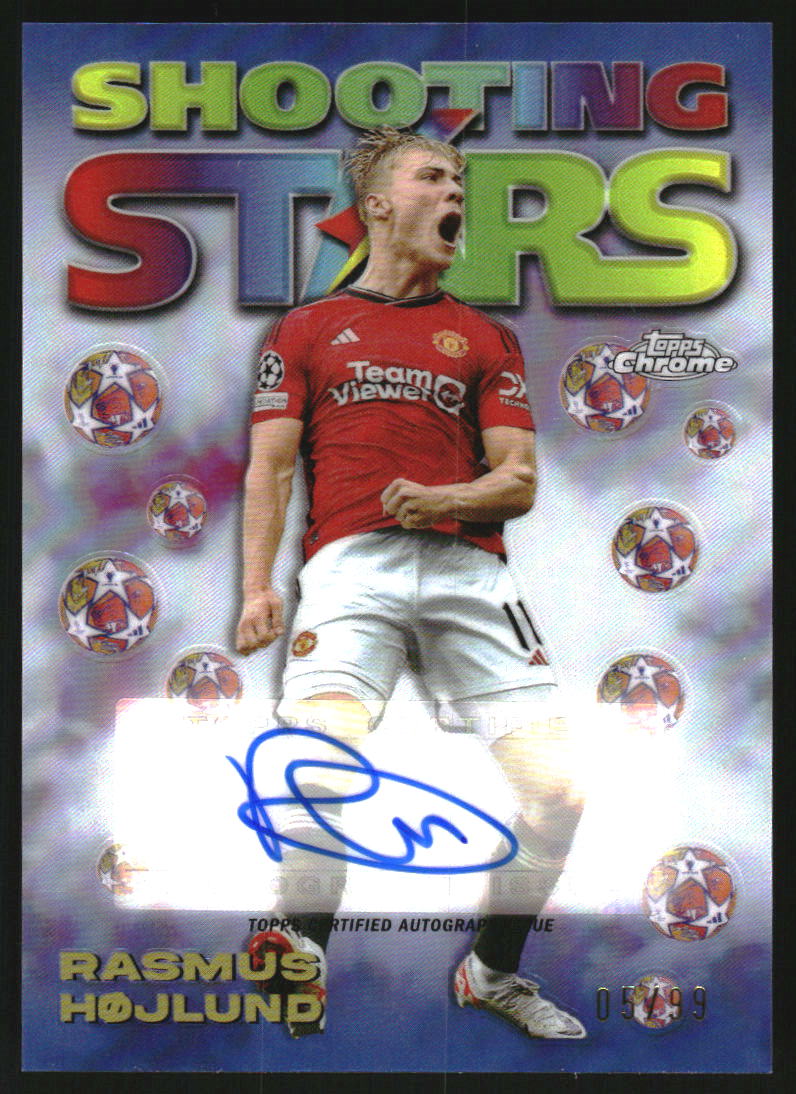 2023-24 Topps Chrome 98 Topps Chrome Shooting Stars Auto Rasmus Hojlund ...
