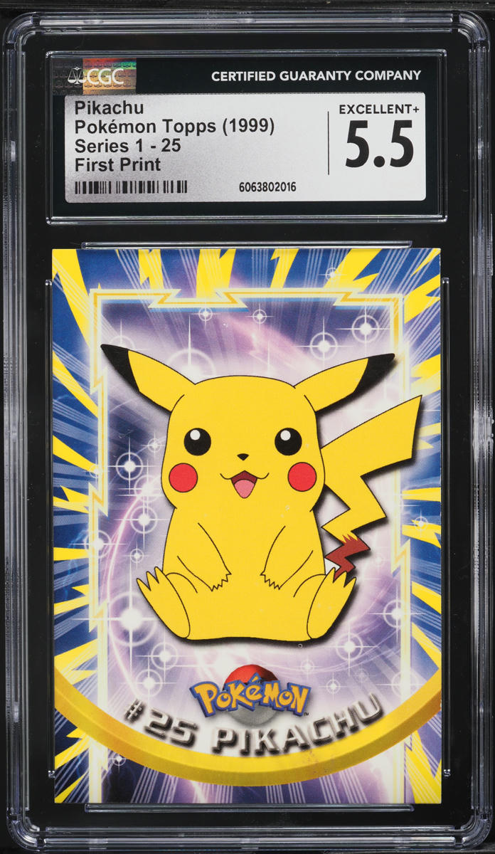 1999 Topps Pokemon Series 1 Pikachu FIRST PRINT #25 CSG 5.5 EX+ on ...