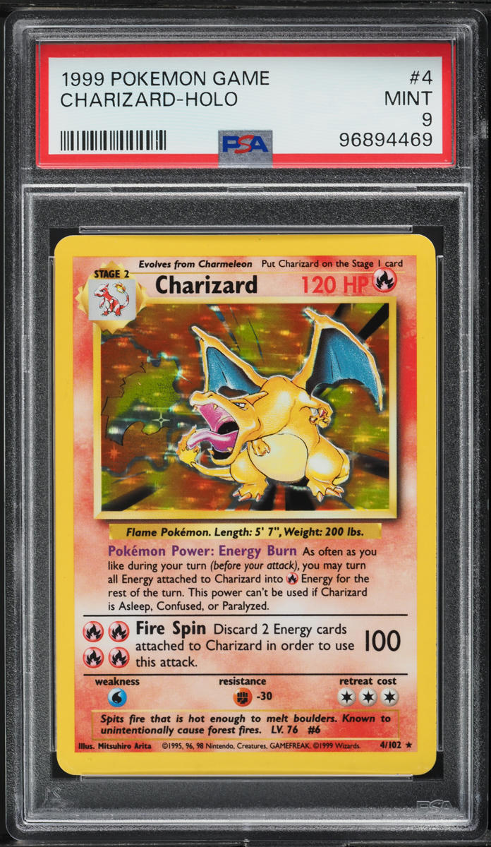 1999 Pokemon Base Set Holo Charizard #4 PSA 9 MINT on Fanatics Collect