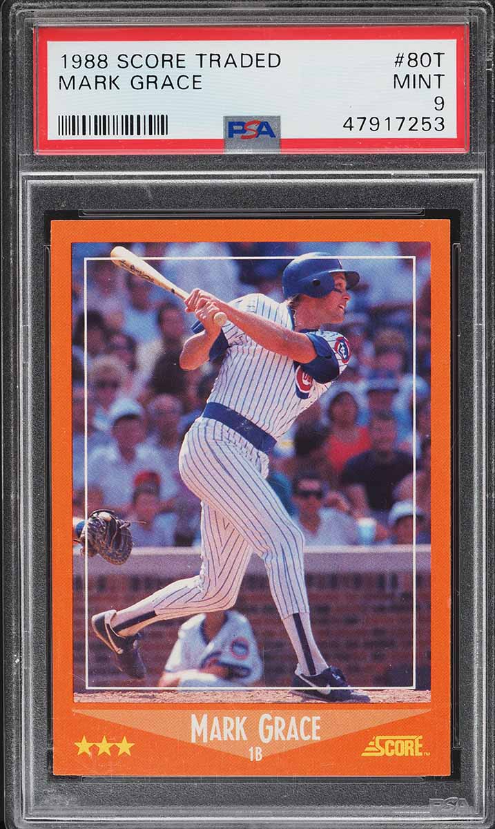 1988 Score Traded Mark Grace ROOKIE #80T PSA 9 MINT on Fanatics Collect
