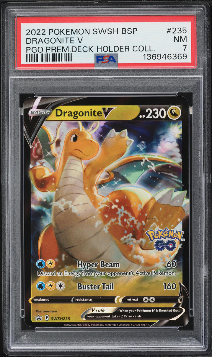 2022 Pokemon Sword & Shield Pokemon GO Promo Dragonite V #235 PSA 7 ...