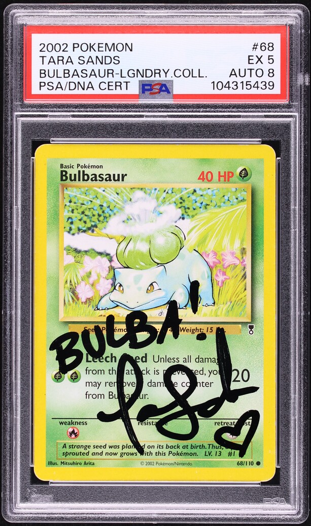 2002 Pokemon Legendary Collection Bulbasaur Tara Sands AUTO DNA 8 #68 ...