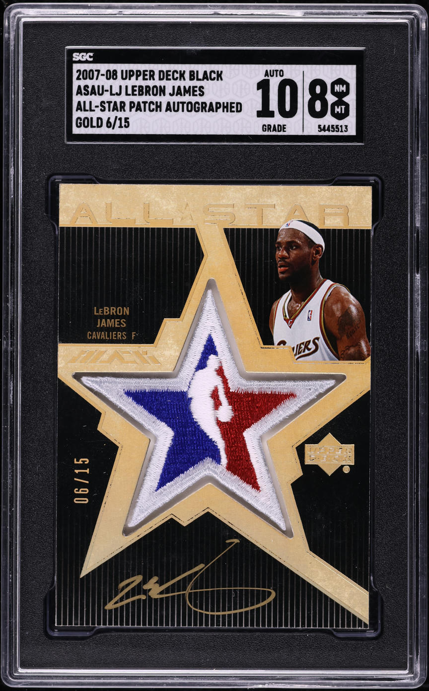 2007 Upper Deck Black All-Star Gold LeBron James PATCH AUTO /15 #ASAU ...