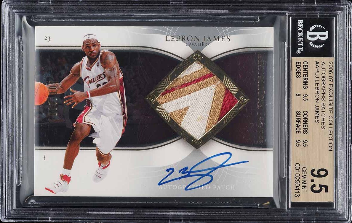 2006 Exquisite Collection LeBron James PATCH AUTO /100 #AP-LJ BGS 9.5 ...