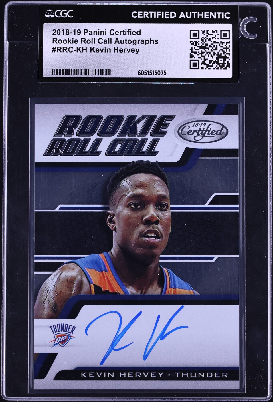 2018 Panini Certified Roll Call Kevin Hervey ROOKIE AUTO #RRC-KH CGC ...