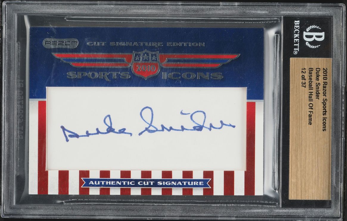 2010 Razor Sports Icons Cut Signature Edition Duke Snider AUTO BGS AUTH ...