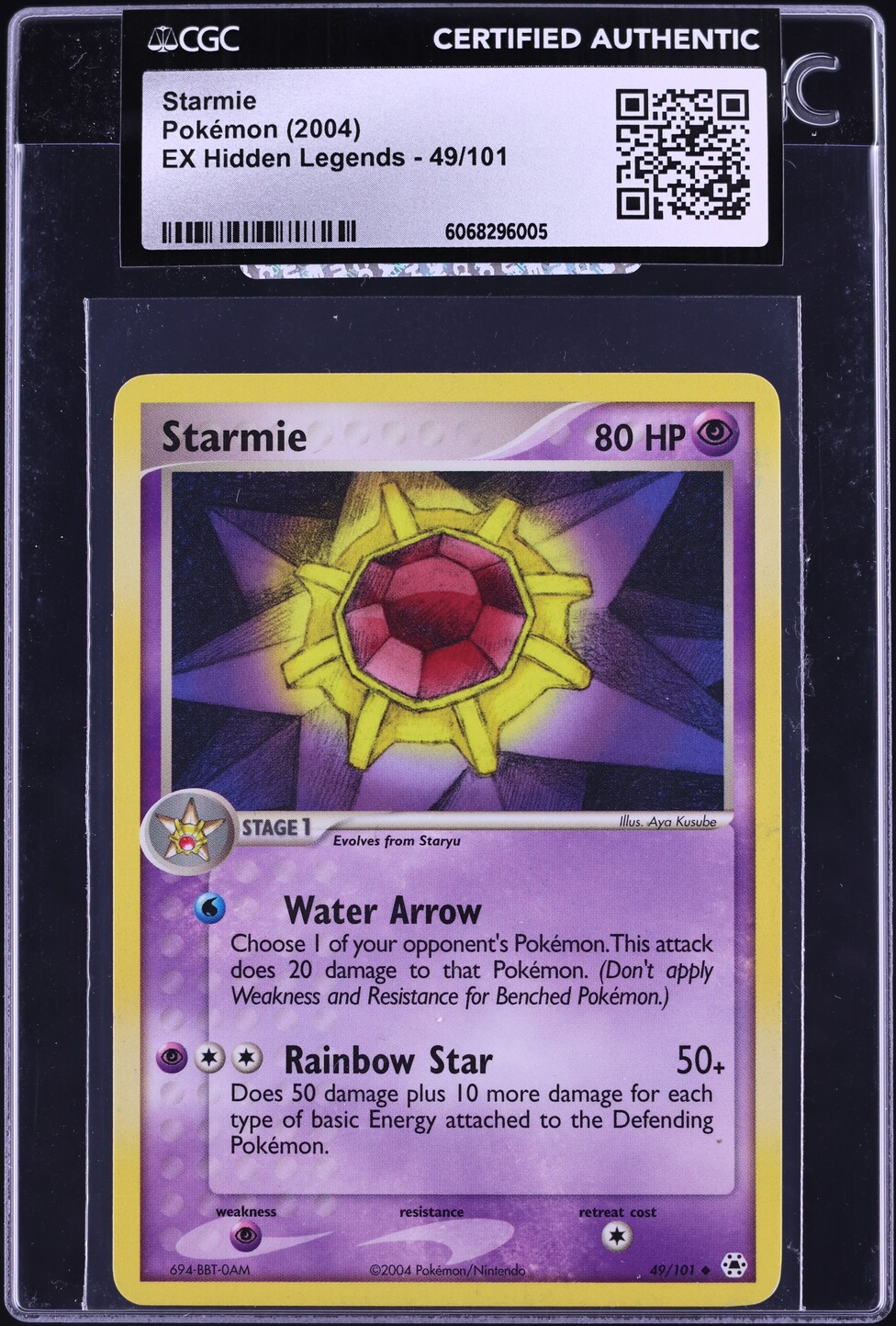 2004 Pokemon EX Hidden Legends Starmie #49 CGC AUTH on Fanatics Collect