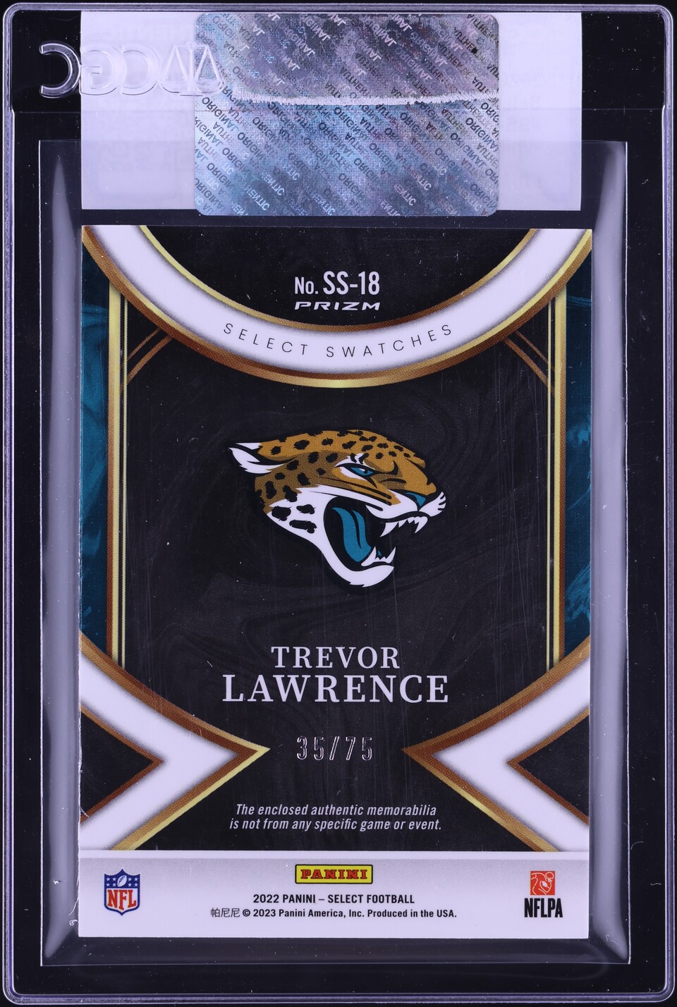 2022 Select White Trevor Lawrence PATCH /75 #SS-18 CGC AUTH on Fanatics ...
