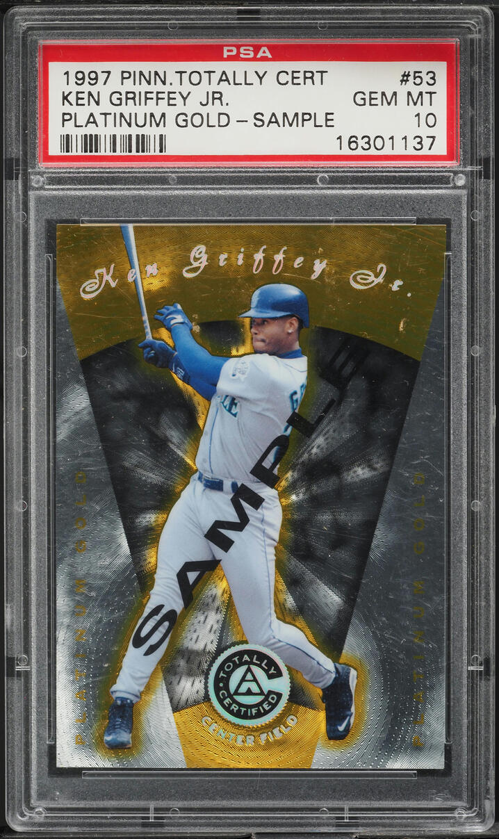 1997 Pinnacle Totally Certified Platinum Gold Sample Ken Griffey Jr ...
