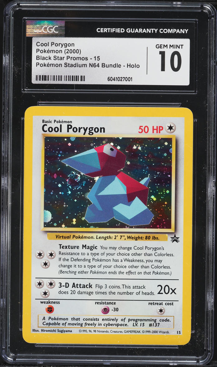 2000 Pokemon Black Star Promo Holo Cool Porygon #15 CGC 10 GEM MINT on ...