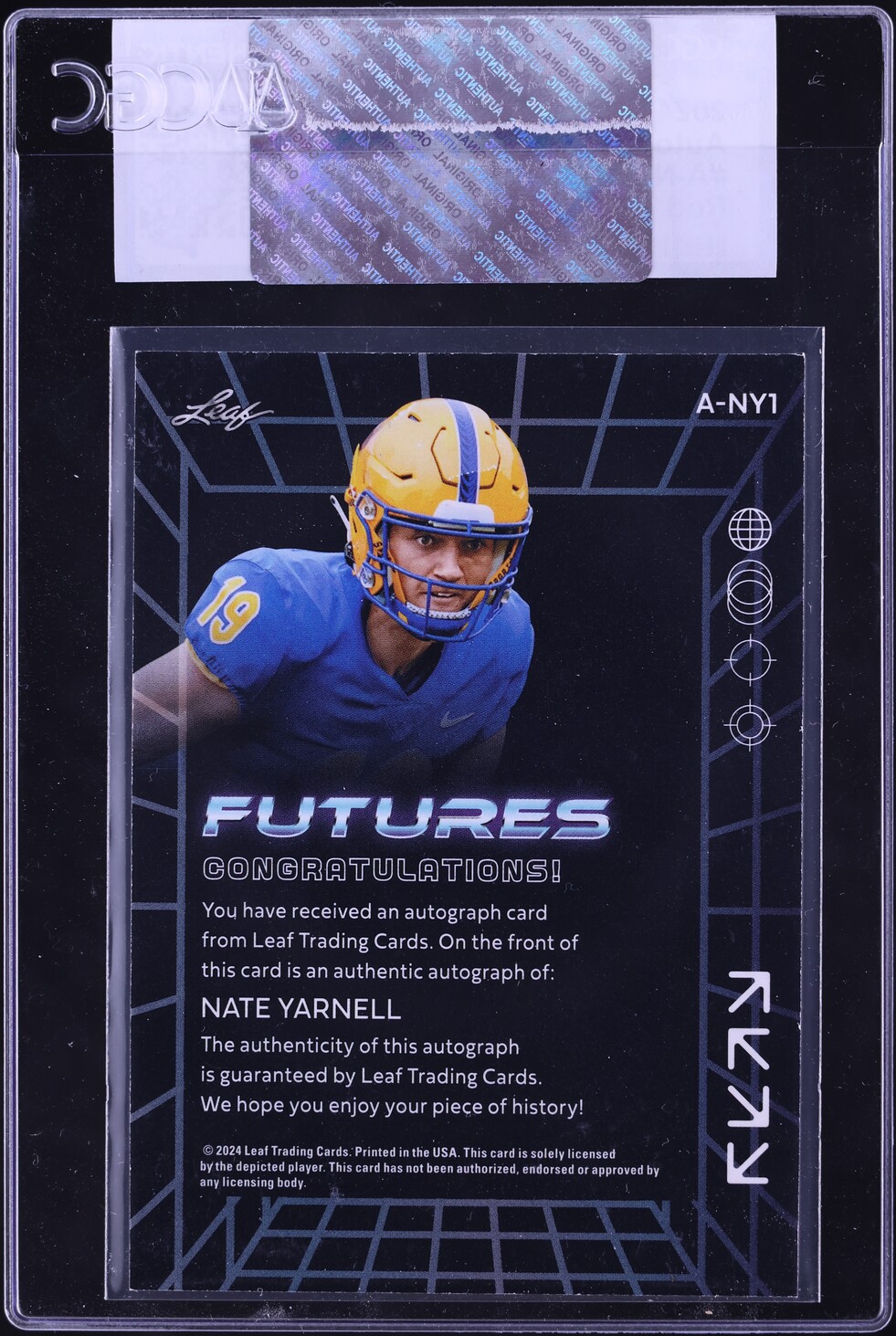 2024 Leaf Futures Red Nate Yarnell ROOKIE AUTO /49 #A-NY1 CGC AUTH on ...