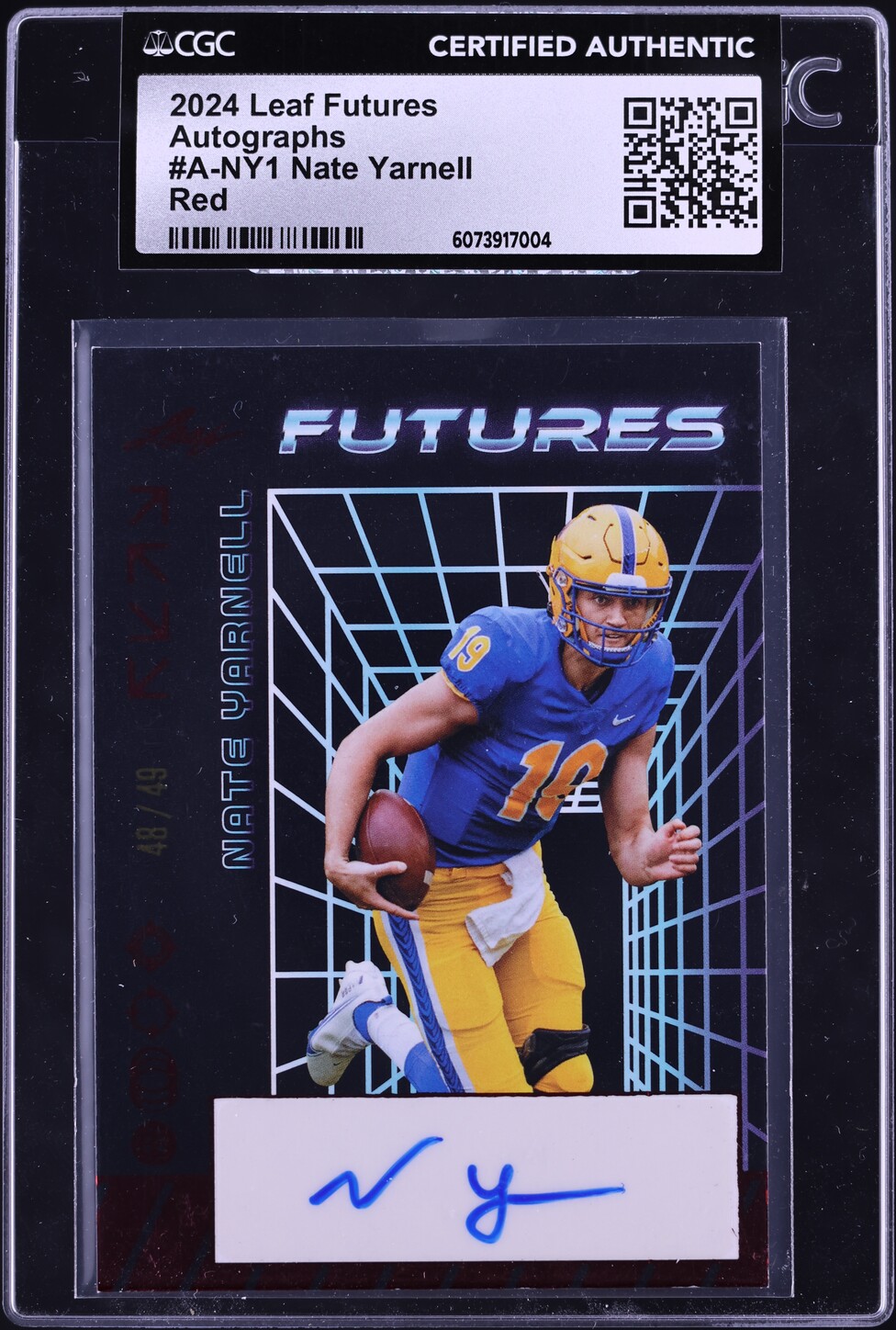 2024 Leaf Futures Red Nate Yarnell ROOKIE AUTO /49 #A-NY1 CGC AUTH on ...