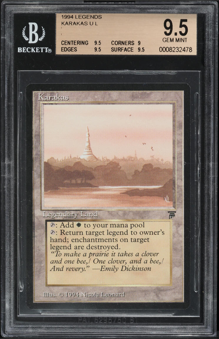 1994 Magic The Gathering MTG Legends Karakas BGS 9.5 GEM MINT on ...