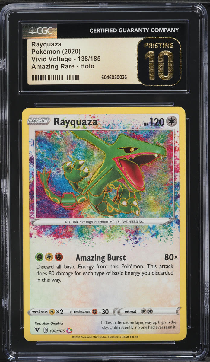 2020 Pokemon SWSH Vivid Voltage Amazing Rare Rayquaza #138 CGC 10 ...