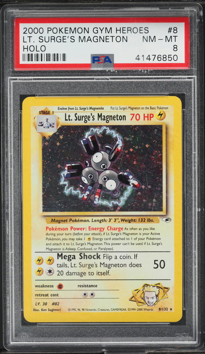 2000 Pokemon Gym Heroes Holo Lt. Surge's Magneton #8 PSA 8 NM-MT on ...