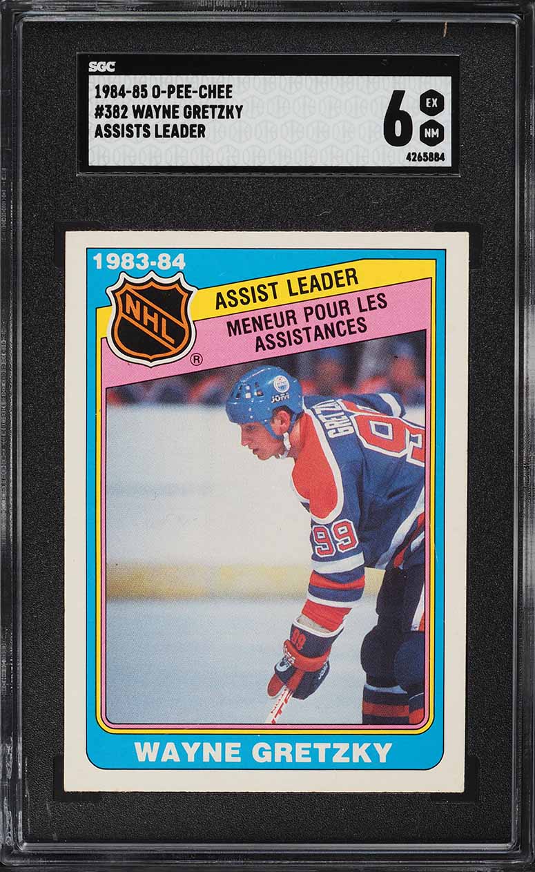 1984 O-Pee-Chee Hockey Wayne Gretzky ASSISTS LDRS #382 SGC 6 EXMT on Fanatics Collect