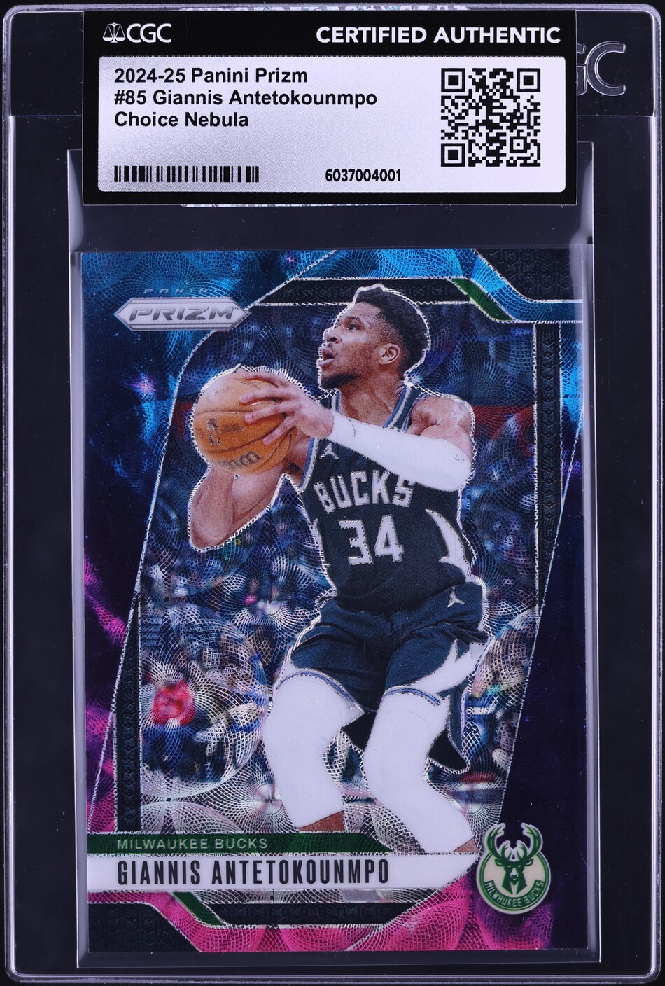 2024 Panini Prizm Choice Nebula Giannis Antetokounmpo 1/1 #85 CGC AUTH ...