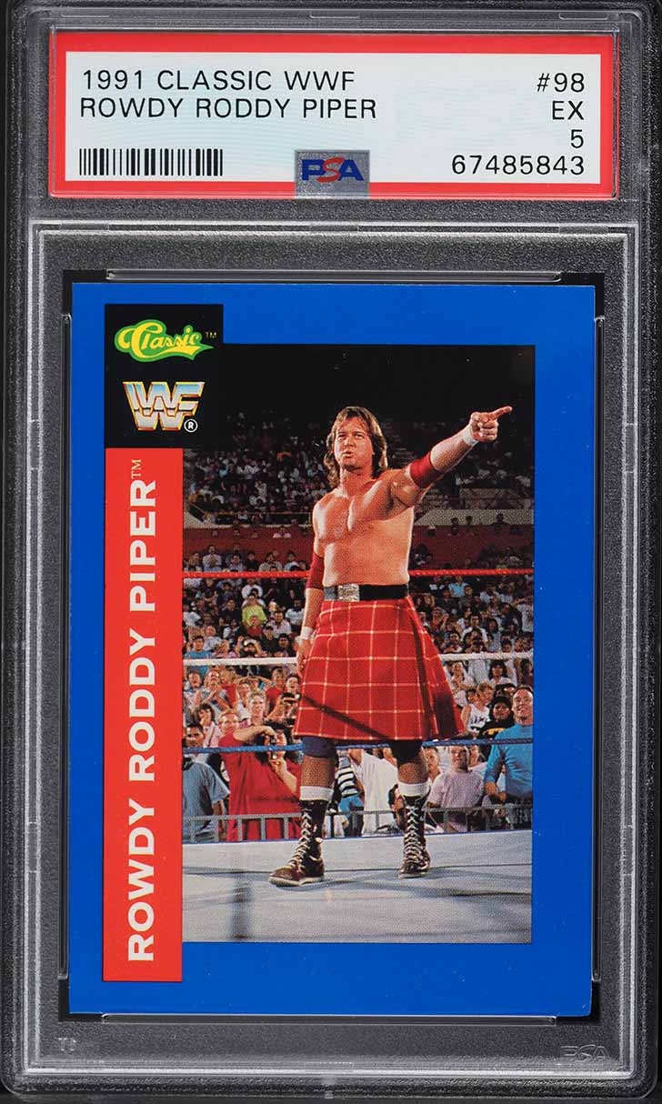 1991 Classic WWF Wrestling Rowdy Roddy Piper #98 PSA 5 EX on Fanatics ...