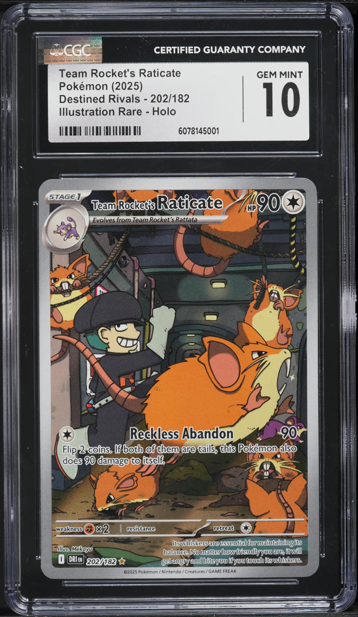 2025 Pokemon SV Destined Rivals IR Team Rocket's Raticate #202 CGC 10 ...