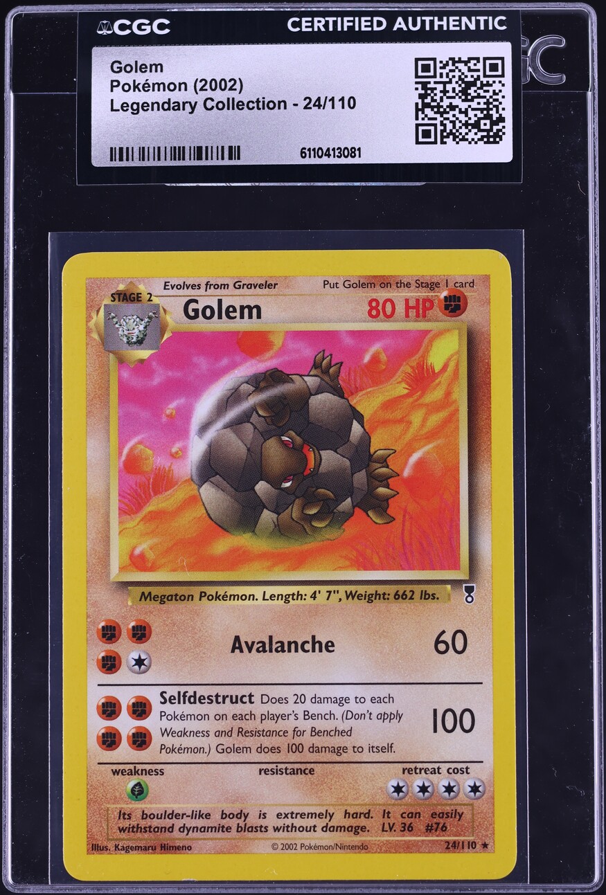 2002 Pokemon Legendary Collection Golem #24 CGC AUTH on Fanatics Collect
