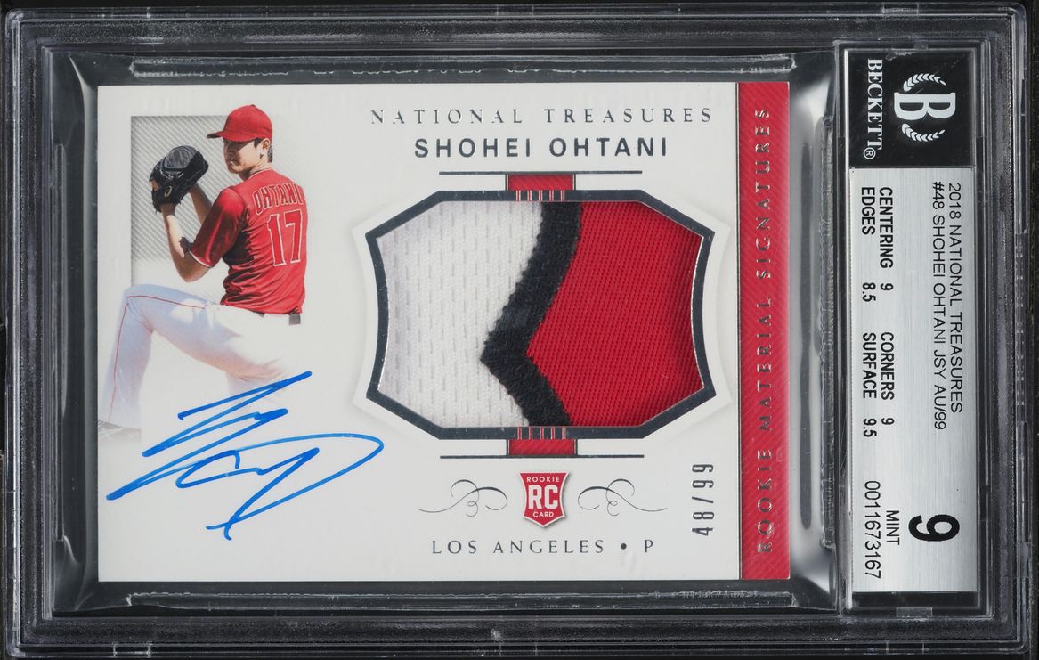 2018 National Treasures Shohei Ohtani ROOKIE PATCH AUTO /99 #48 BGS 9 ...