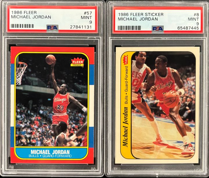 1986 Fleer Basketball Complete PSA 9 Set w/ Stickers Michael Jordan ...
