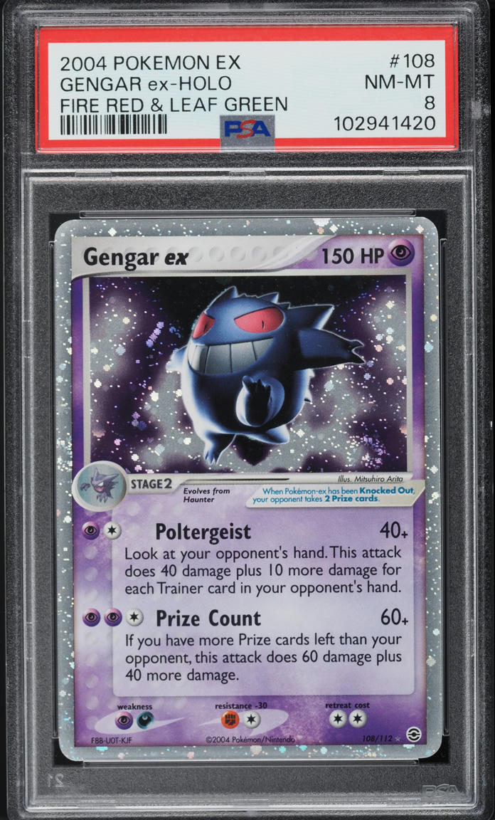 2004 Pokemon EX Fire Red & Leaf Green Holo Gengar ex #108 PSA 8 NM-MT ...