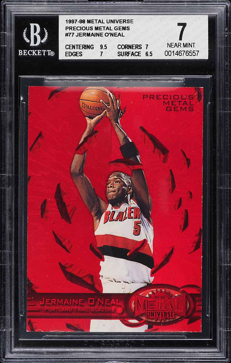 1997 Metal Universe Precious Metal Gems PMG Red Jermaine O'Neal /100 ...