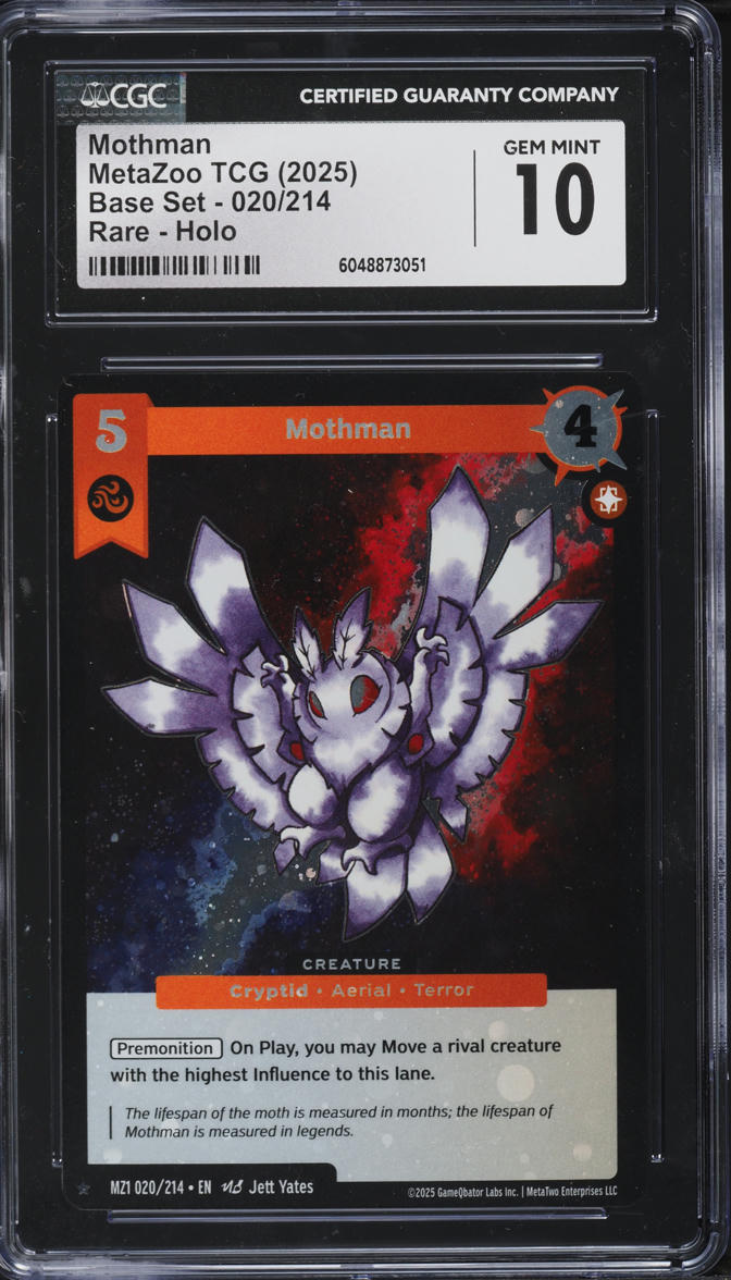 2025 MetaZoo TCG Base Set Holo Mothman #020 CGC 10 GEM MINT on Fanatics ...