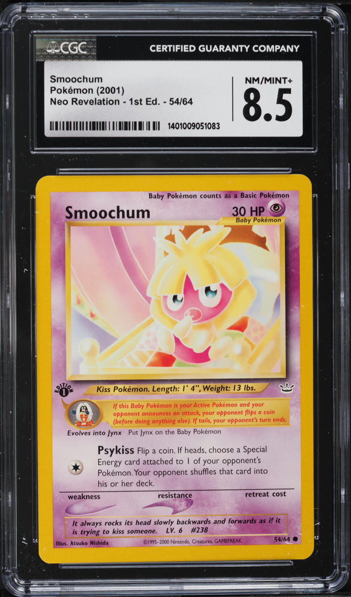 2001 Pokemon Neo Revelation 1st Edition Smoochum #54 CGC 8.5 NM-MT+ on Fanatics Collect
