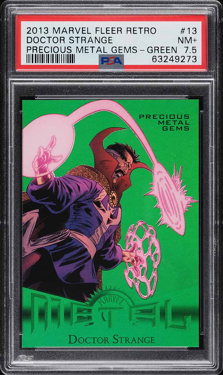 2013 Marvel Fleer Retro Precious Metal Gems Doctor Strange PMG GREEN ...