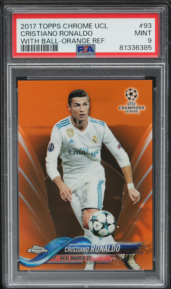 2017 Topps Chrome UEFA Orange Refractor Cristiano Ronaldo /25 #93 PSA 9 MINT on Fanatics Collect