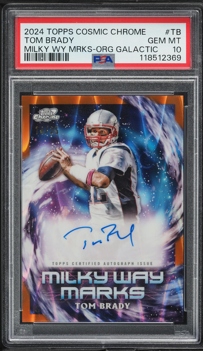 2024 Topps Chrome Cosmic Milky Way Orange Galactic Tom Brady AUTO /25 ...