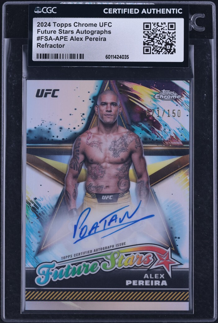 2024 Topps Chrome UFC Future Stars Refractor Alex Pereira AUTO #FSA-APE ...