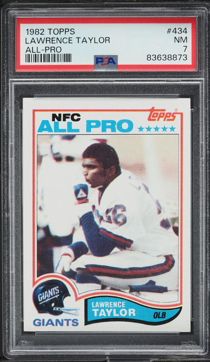 1982 Topps Football Lawrence Taylor ROOKIE, ALL-PRO #434 PSA 7 NRMT on ...