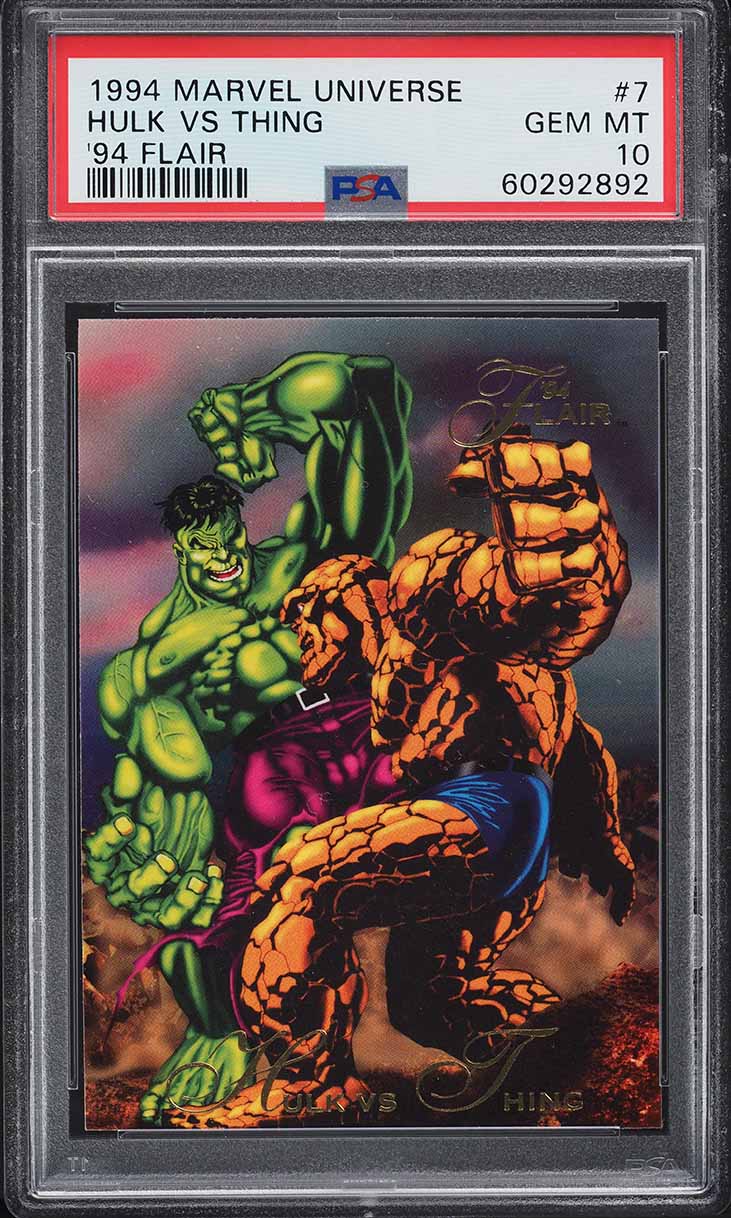 1994 Flair Marvel Universe Hulk Vs Thing #7 PSA 10 GEM MINT on Fanatics ...