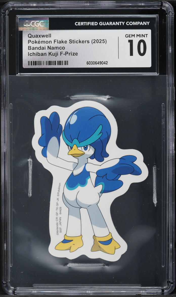 2025 Pokemon Bandai Namco Flake Stickers Ichiban Kuji Quaxwell CGC 10 ...